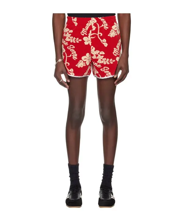 MARINE SERRE Jacquard Logo Pattern Towel Shorts