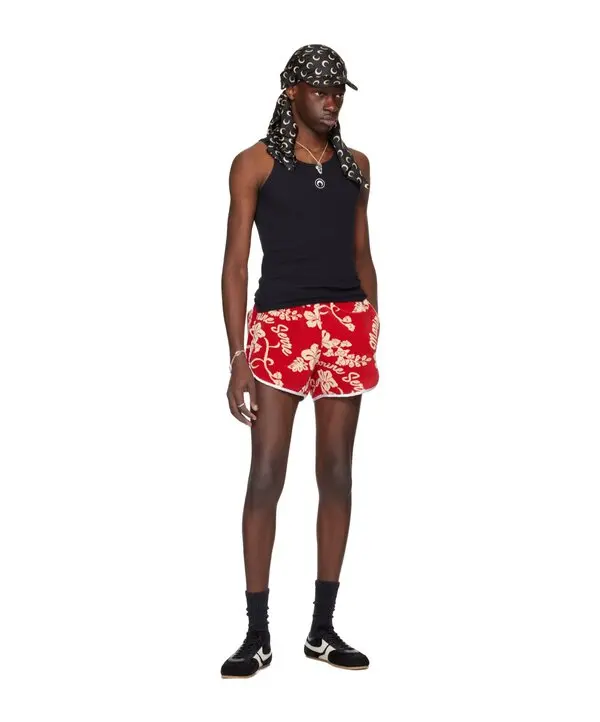 MARINE SERRE Jacquard Logo Pattern Towel Shorts