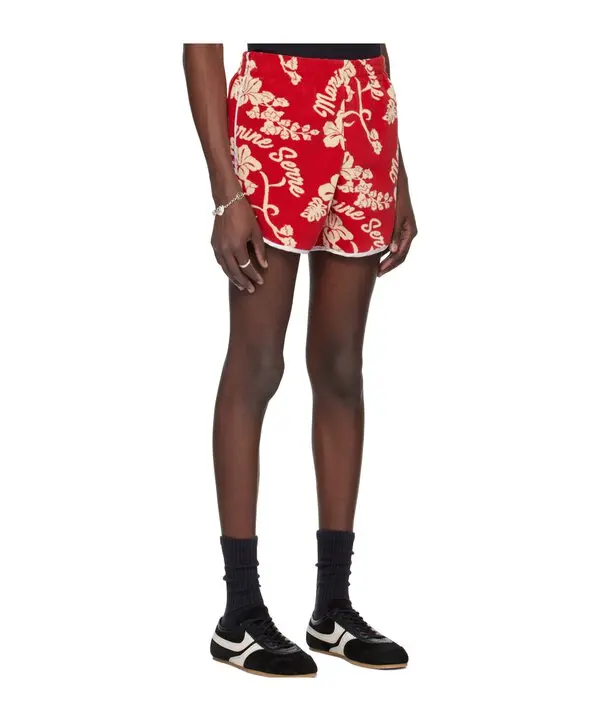 MARINE SERRE Jacquard Logo Pattern Towel Shorts