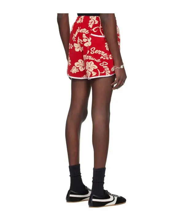 MARINE SERRE Jacquard Logo Pattern Towel Shorts
