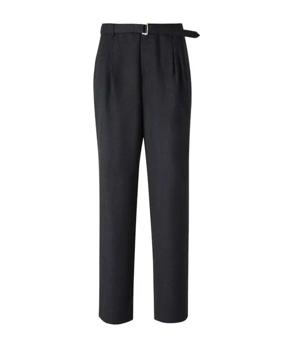 Canali Regular Fit Wool Tailored Pants - Black