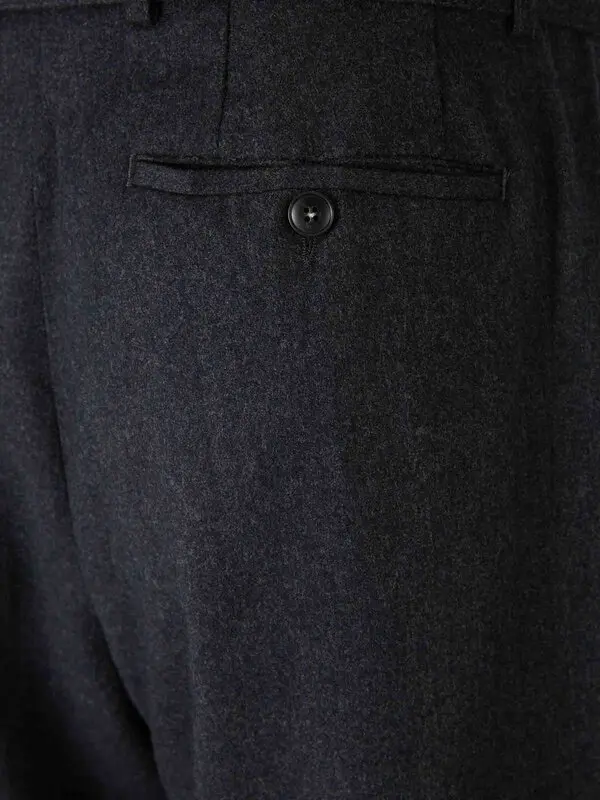 Canali Regular Fit Wool Tailored Pants - Black