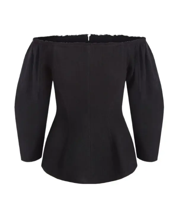 Chloé Off-the-shoulder Blouse With Lotus Leaf Hem