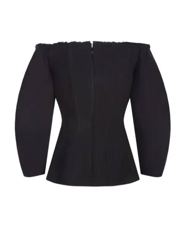 Chloé Off-the-shoulder Blouse With Lotus Leaf Hem