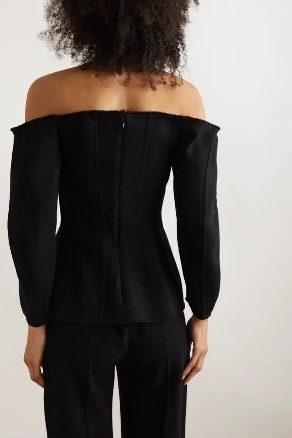 Chloé Off-the-shoulder Blouse With Lotus Leaf Hem