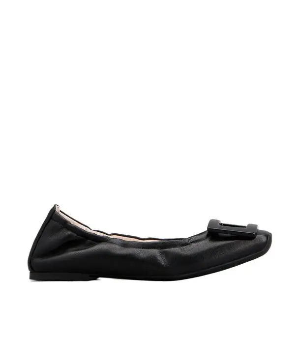ROGER VIVIER Lacquered Buckle Ballerinas In Nappa Leather - Black