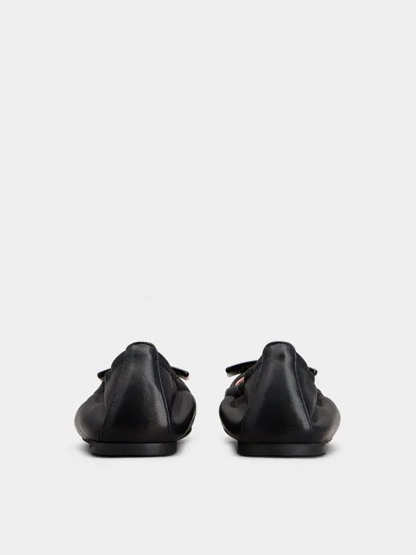ROGER VIVIER Lacquered Buckle Ballerinas In Nappa Leather - Black