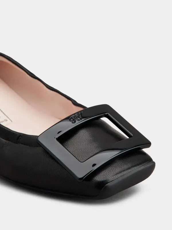 ROGER VIVIER Lacquered Buckle Ballerinas In Nappa Leather - Black