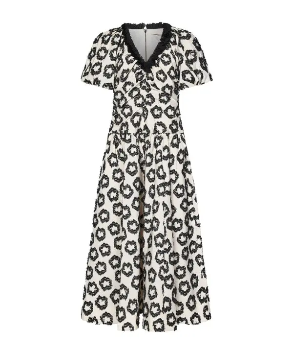 Ulla Johnson Embroidered Jacquard Midi Dress