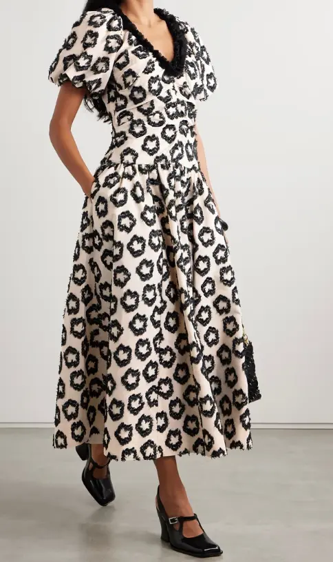 Ulla Johnson Embroidered Jacquard Midi Dress