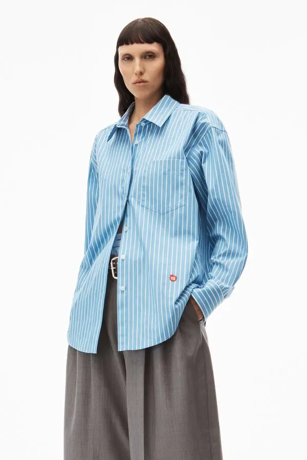 Alexander Wang Logo Patch Boyfriend Shirt