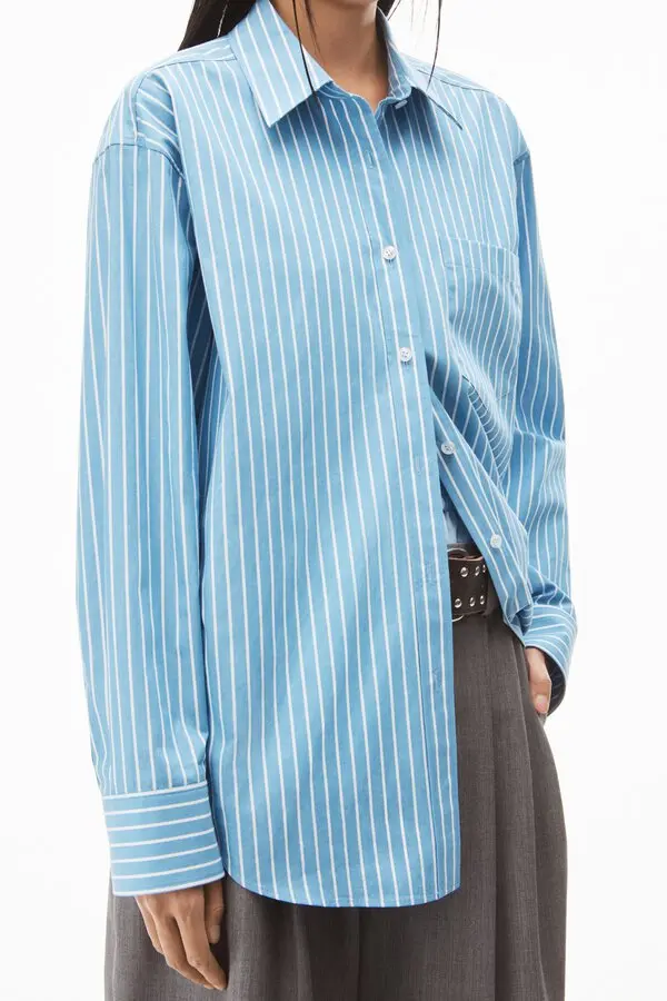 Alexander Wang Logo Patch Boyfriend Shirt