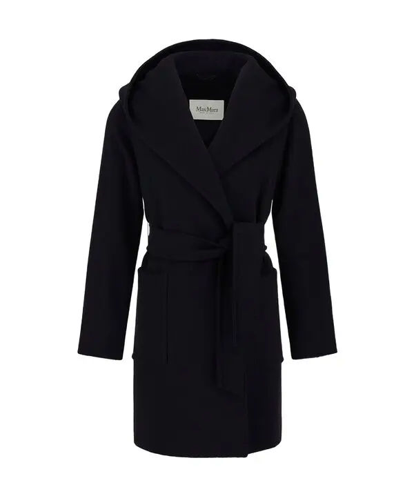 Max Mara Hooded Long-sleeve Coat - Black
