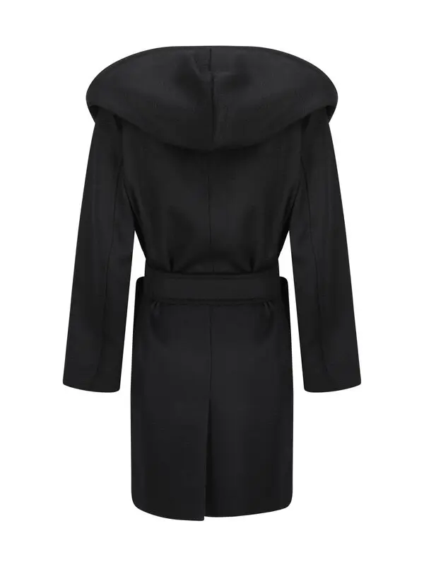 Max Mara Hooded Long-sleeve Coat - Black