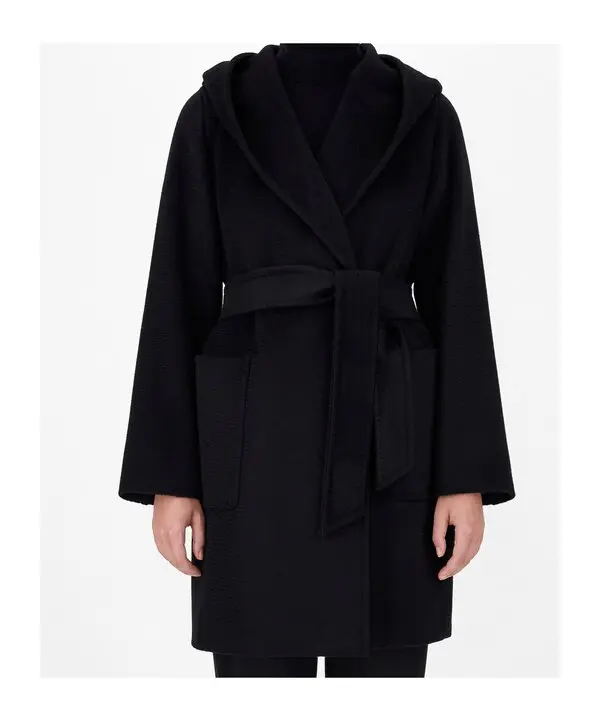 Max Mara Hooded Long-sleeve Coat - Black