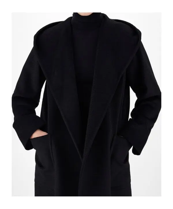 Max Mara Hooded Long-sleeve Coat - Black