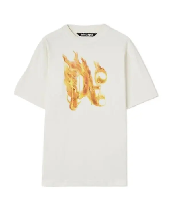 Palm Angels Monogram Printed Crewneck T-shirt - White