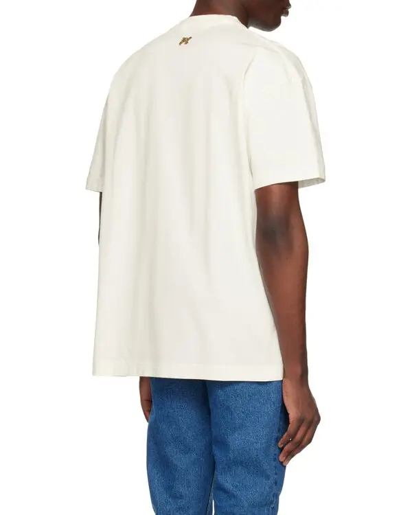 Palm Angels Monogram Printed Crewneck T-shirt - White
