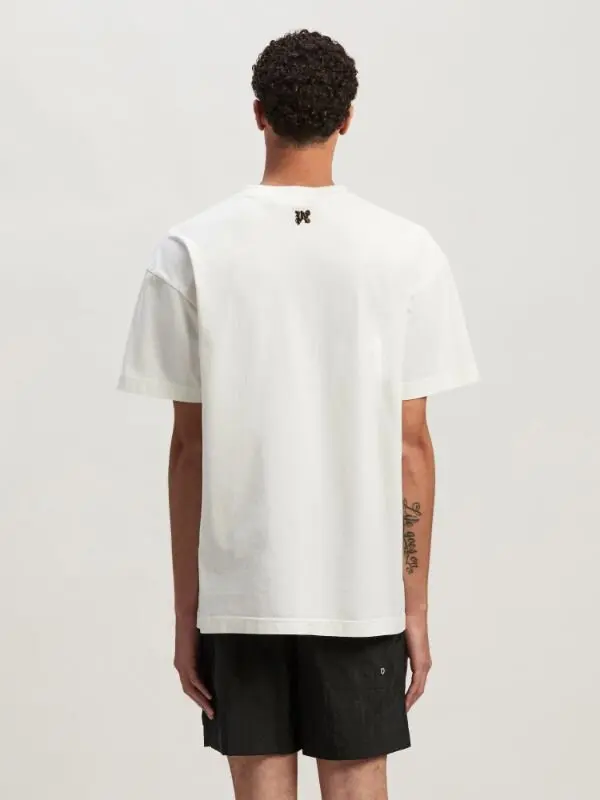 Palm Angels Monogram Printed Crewneck T-shirt - White