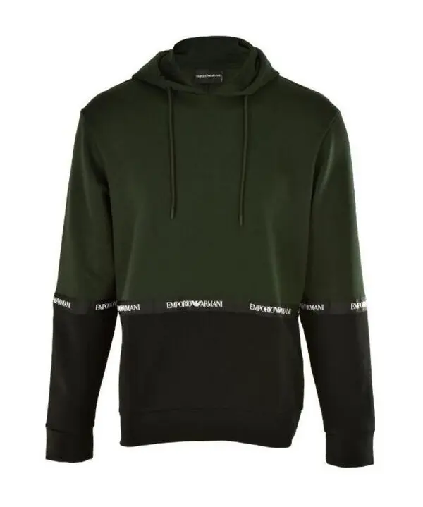 Emporio Armani Logo Hooded Sweater - Black