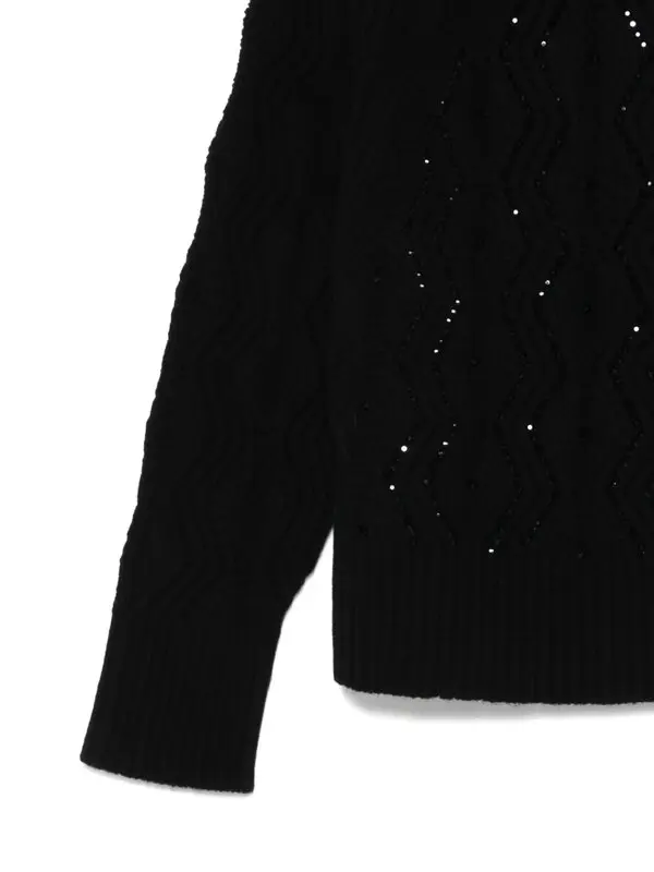 ERMANNO FIRENZE Rhinestone Embellished Knit Sweater
