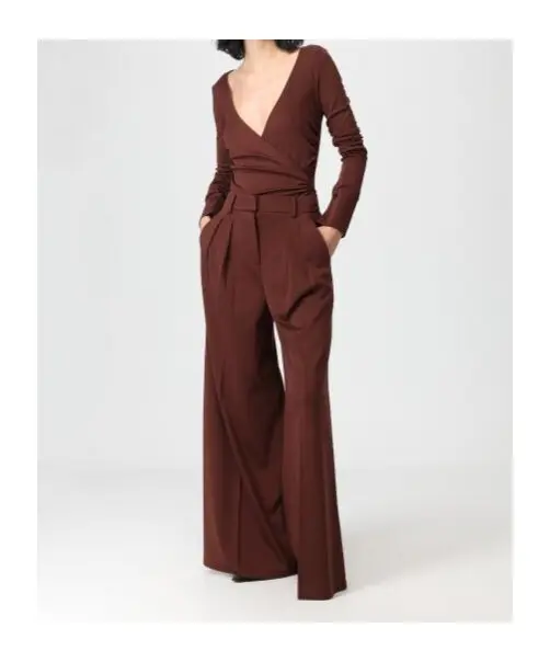 Max Mara Pleated Wide-leg Trousers - Red