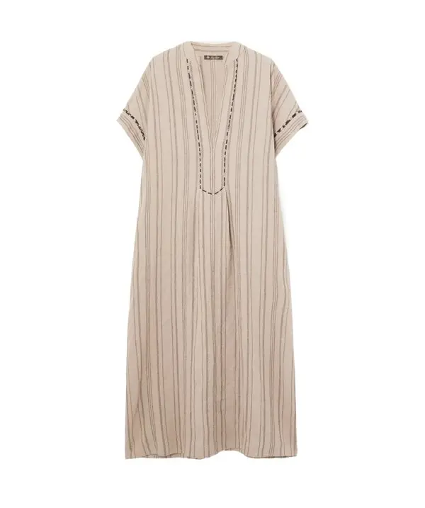 Loro Piana Striped V-neck Dress