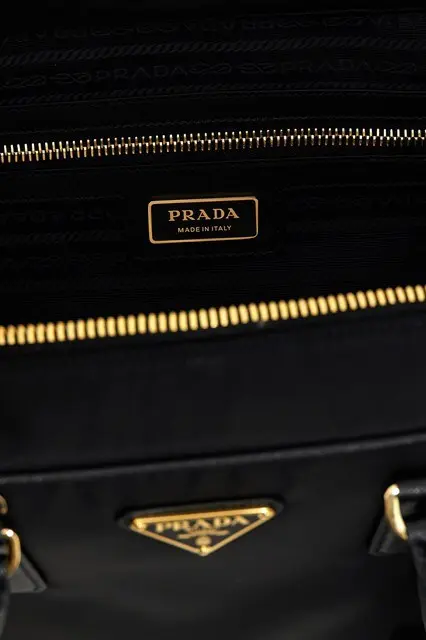 Prada Triangle Logo Zipped Tote Bag