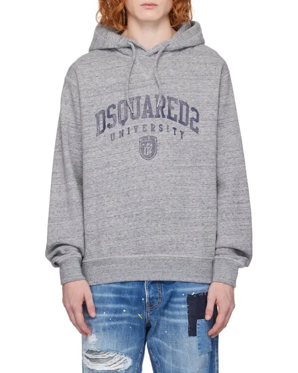 Dsquared2 University Logo Printed Drawstring Hoodie