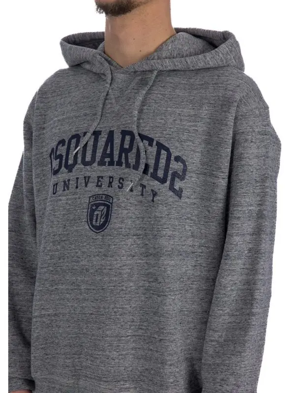 Dsquared2 University Logo Printed Drawstring Hoodie