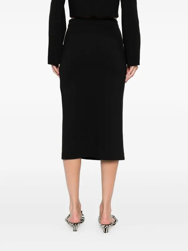 Pinko Full Milano Knit Pencil Skirt With Button Detail