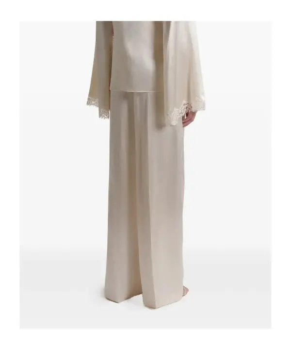 Alberta Ferretti High-waist Wide-leg Satin Pants