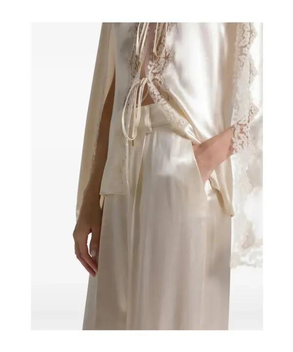 Alberta Ferretti High-waist Wide-leg Satin Pants