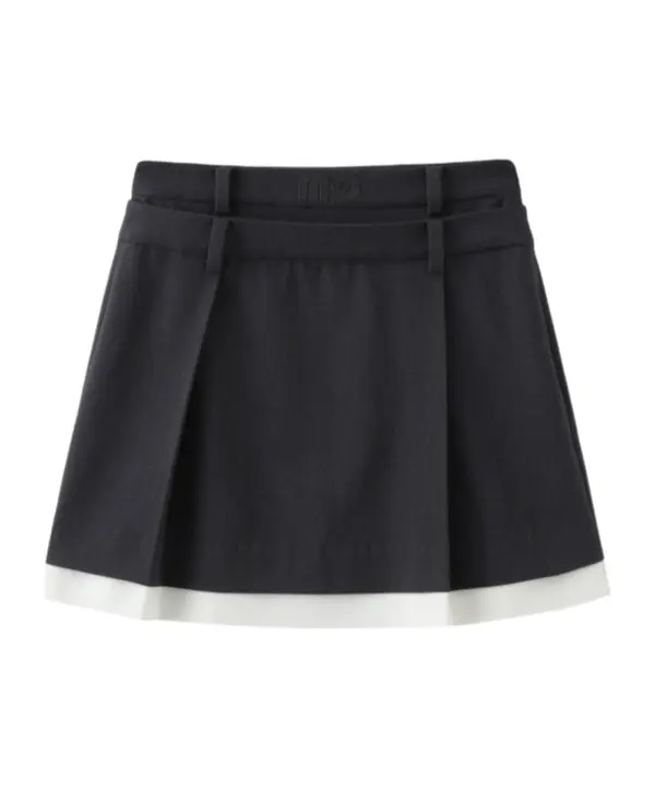 Marissa Chiara Patchwork Skirt With Raw Edge Hem - Grey