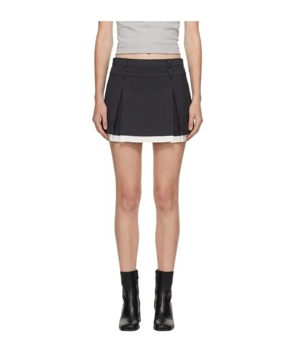 Marissa Chiara Patchwork Skirt With Raw Edge Hem