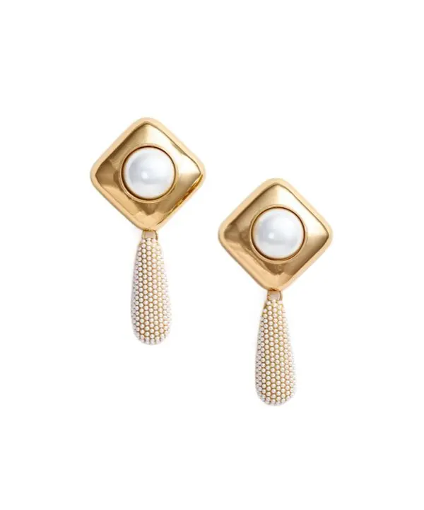 SELF-PORTRAIT Embellished Earrings - Golden