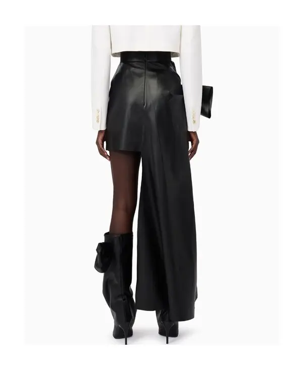 Alexander McQueen Knotted Drape Leather Mini Skirt