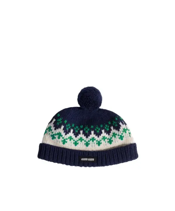 Miu Miu Logo Beanie - Black