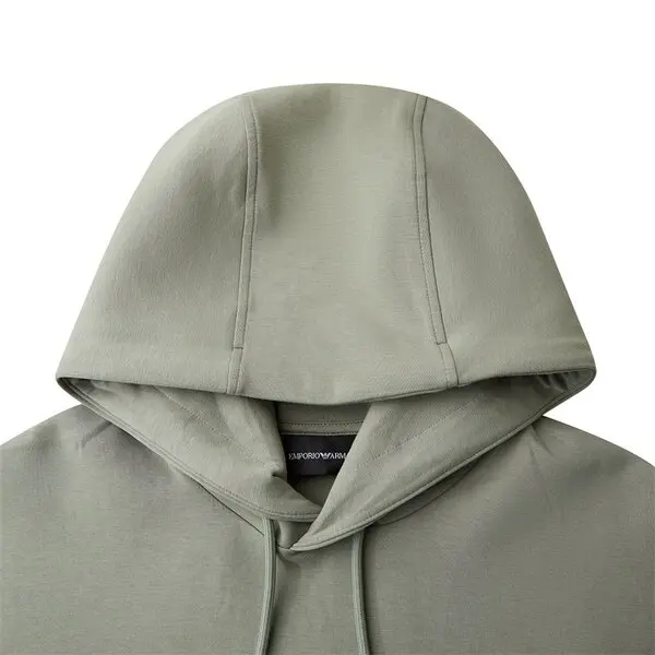Emporio Armani Patch Detail Hoodie - Gray