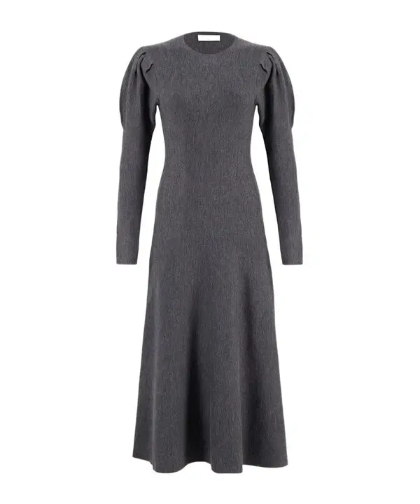 Gabriela Hearst Hannah Long Sleeve Crewneck Dress - Charcoal-grey