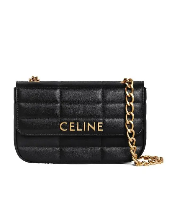 Celine Quilted Goatskin Chain Shoulder Bag