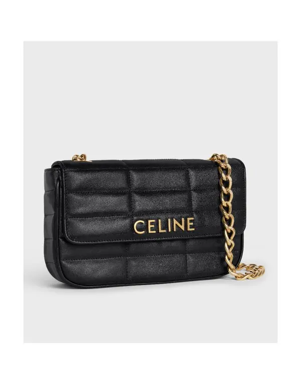 Celine Quilted Goatskin Chain Shoulder Bag