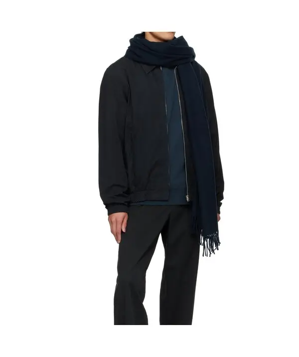 Maison Kitsuné Maison Kitsun Fox Head Scarf - Navy Blue