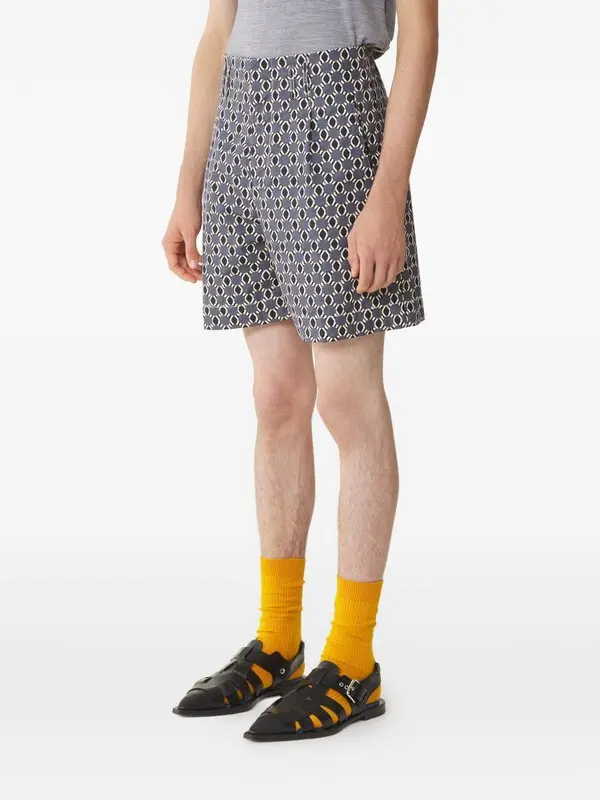 LANVIN Geometric Print Shorts - Gray