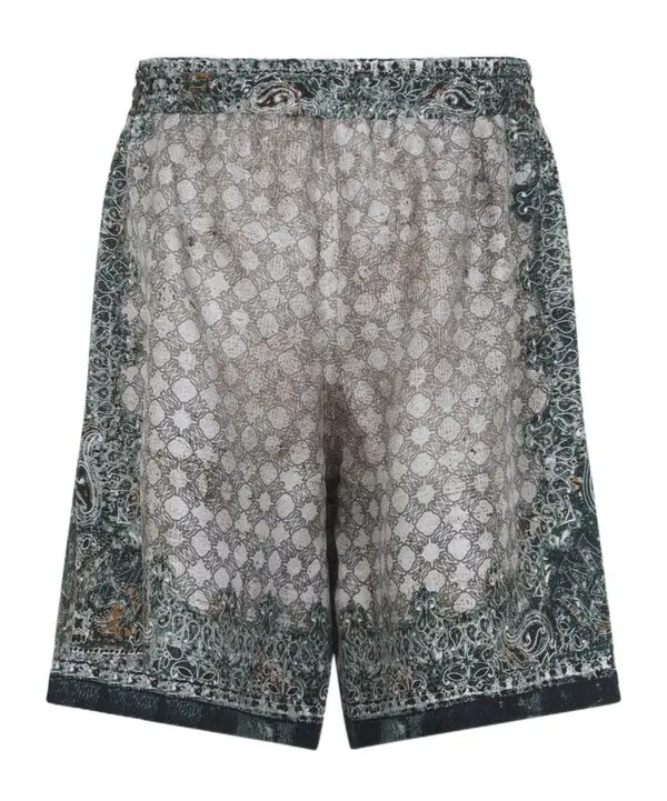 Amiri Bandana Print Silk Bermuda Shorts - Multi