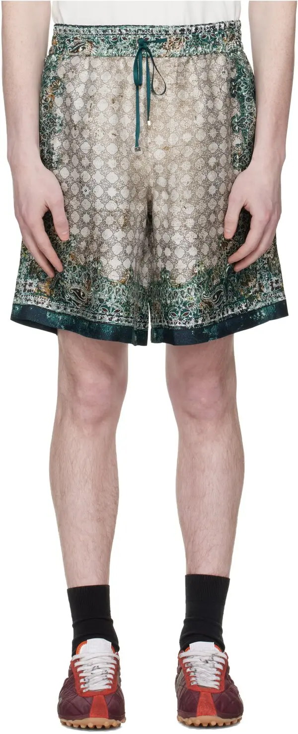 Amiri Bandana Print Silk Bermuda Shorts - Multi