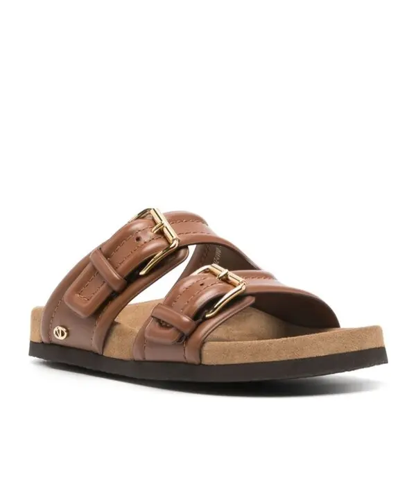 Valentino Garavani Logo Plaque Double-strap Slip-on Slides