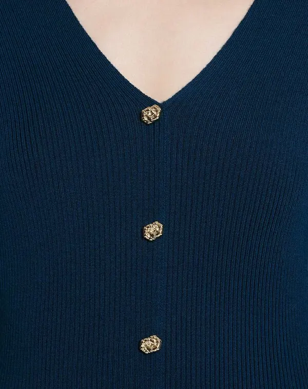 LANVIN V-neck Buttoned Long-sleeve Cardigan - Blue