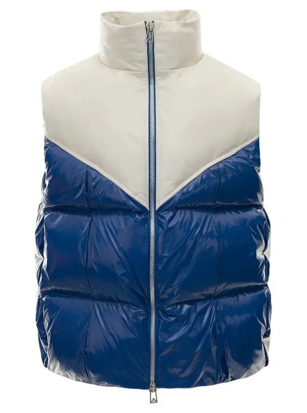 Bottega Veneta Zipper Quilted Vest - Blue