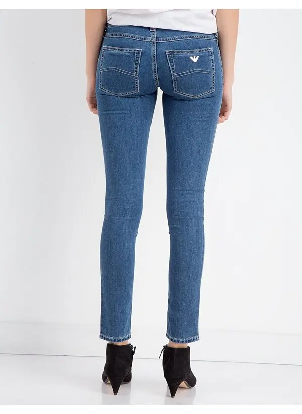 Emporio Armani Logo Straight Jeans - Blue